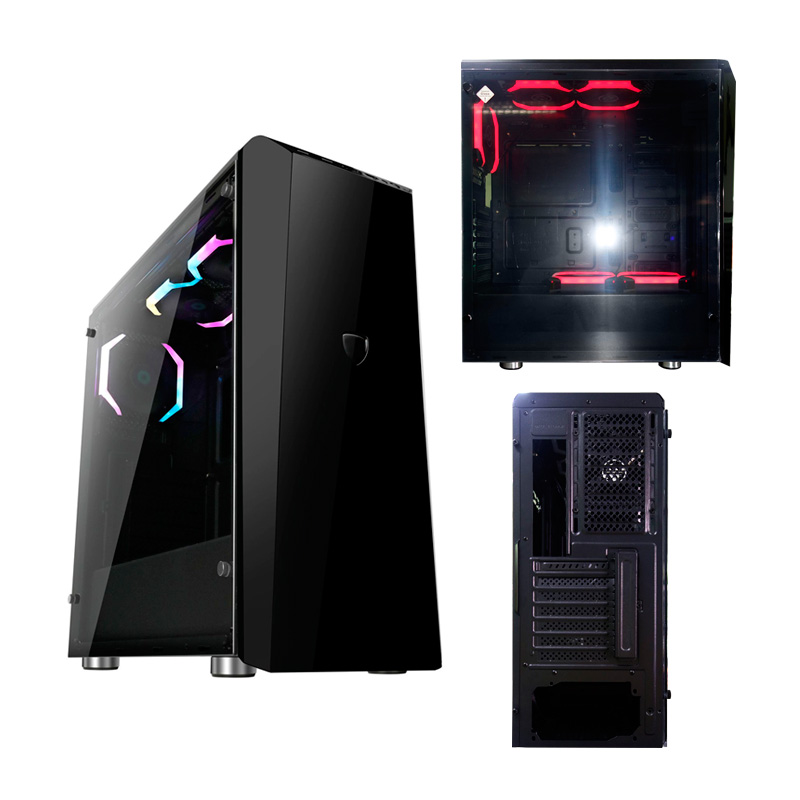 Case Gamer Teros Crow, Mid Tower, Negro, USB 3.0, USB 2.0, Audio.